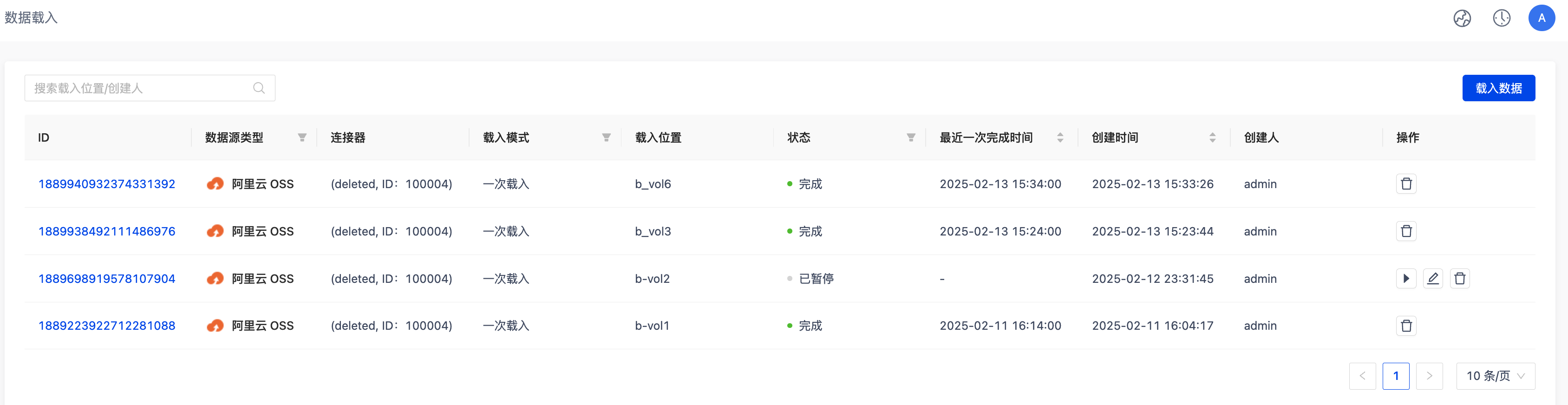数据载入 Matrixone Intelligence 文档